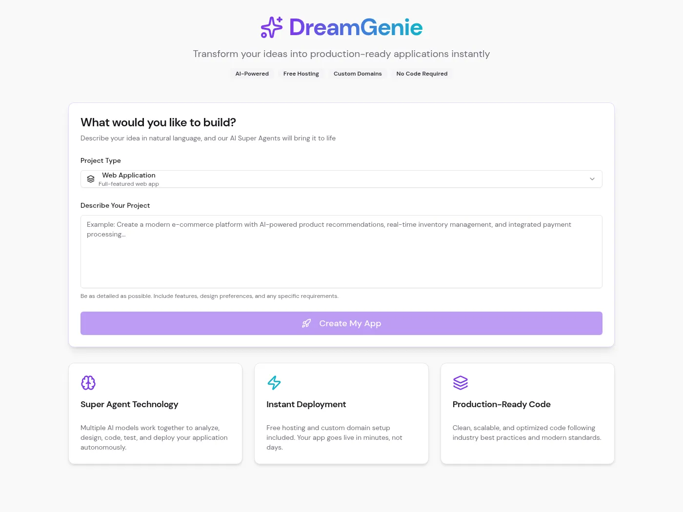 DreamGenie AI App Builder