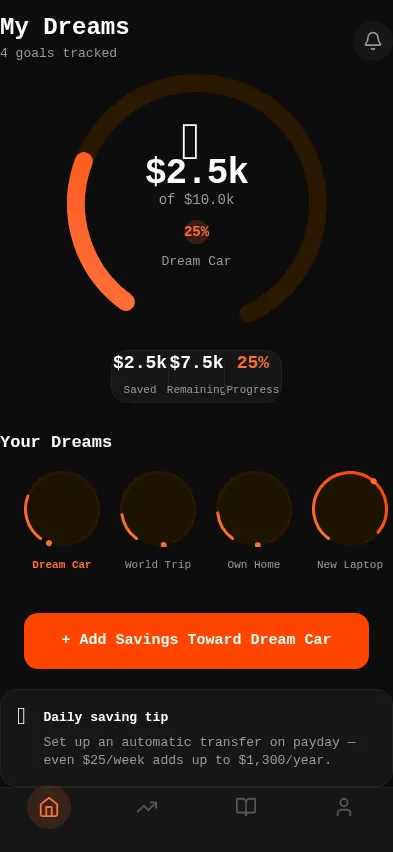 DreamSaver Finance App