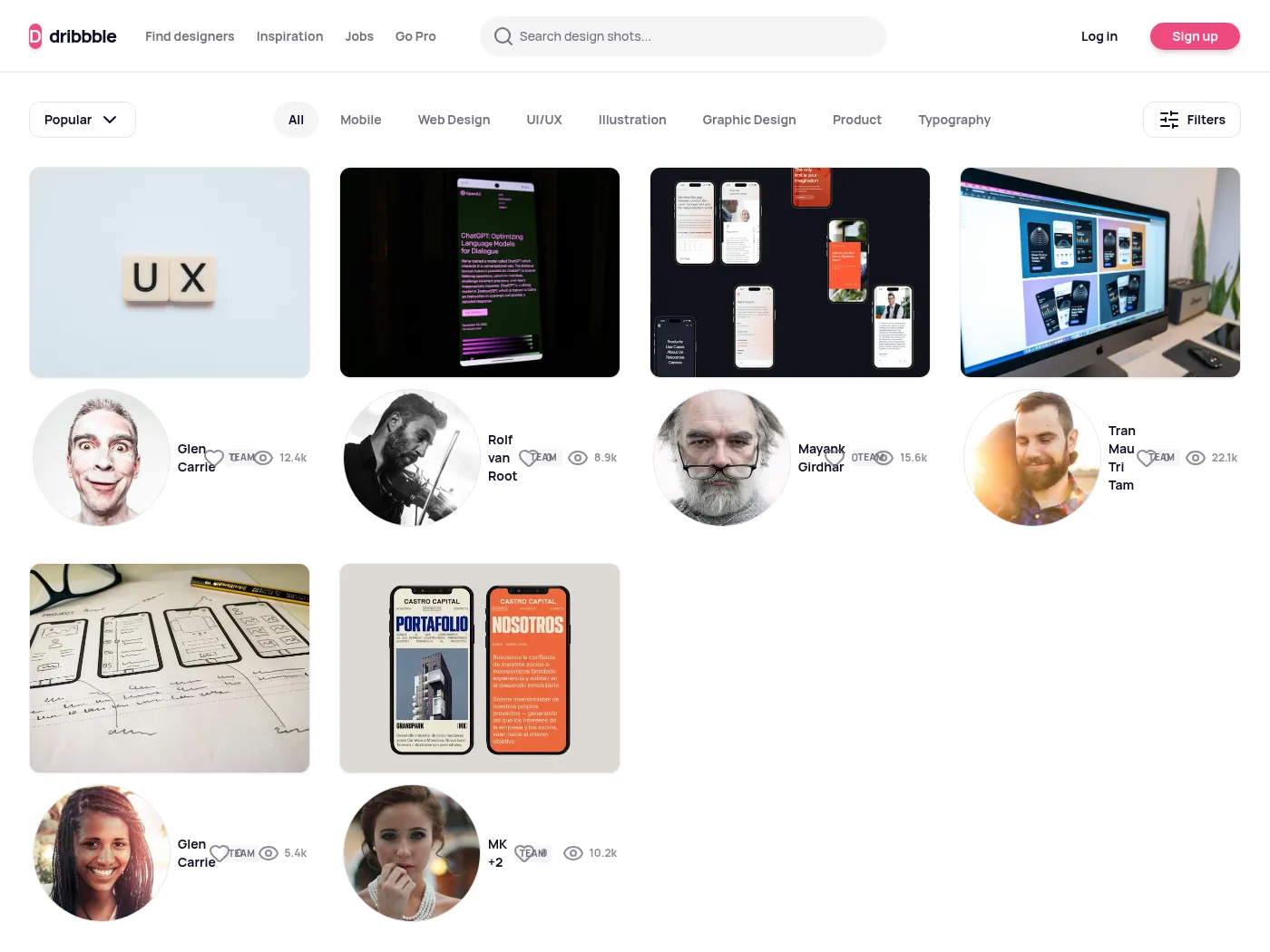 Dribbble Clone