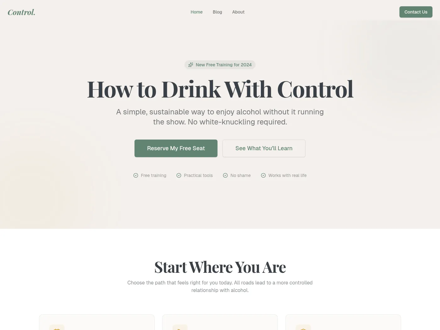 Drink With Control Landing