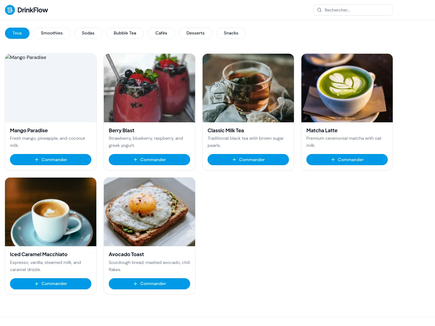 DrinkFlow Order WebApp