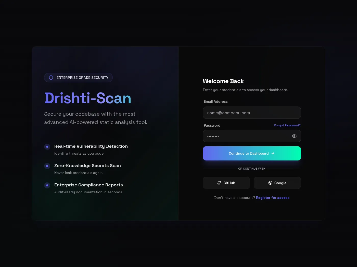 Drishti-Scan SaaS Dashboard