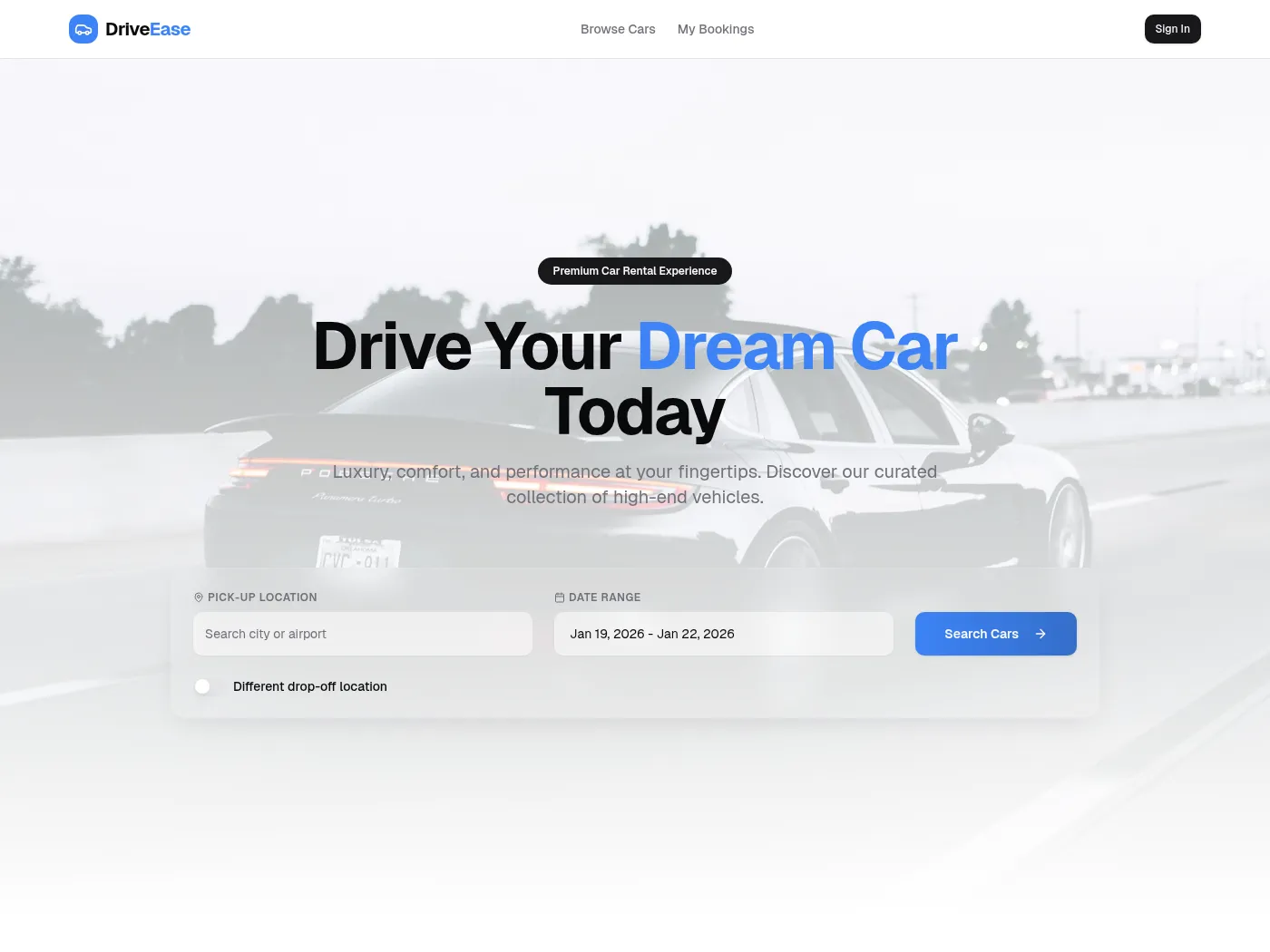 DriveEase Car Rental