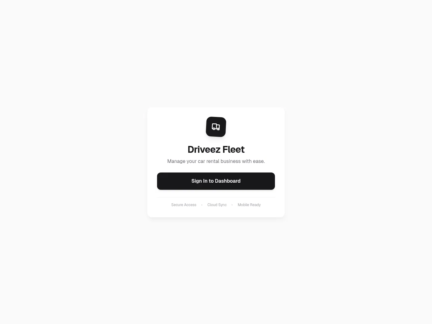Driveez Fleet Dashboard