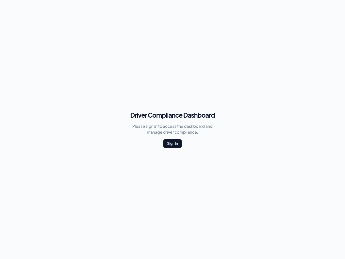 Driver Compliance Dashboard