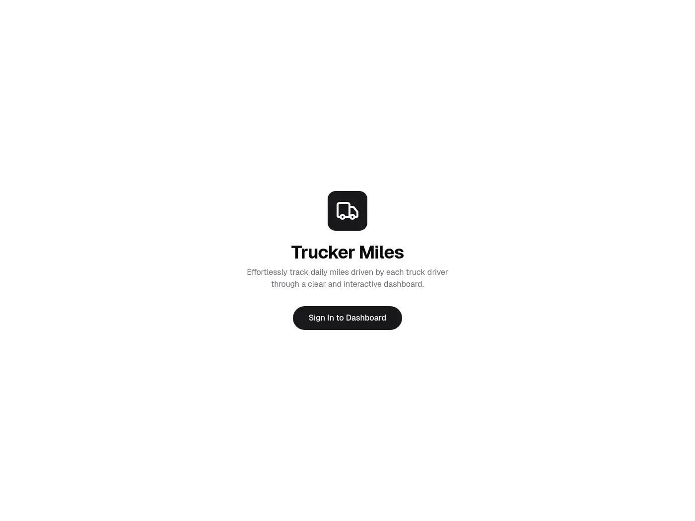Trucker Miles Dashboard