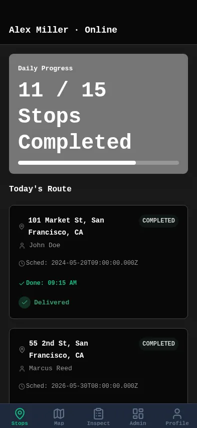 DriverStop Tracker