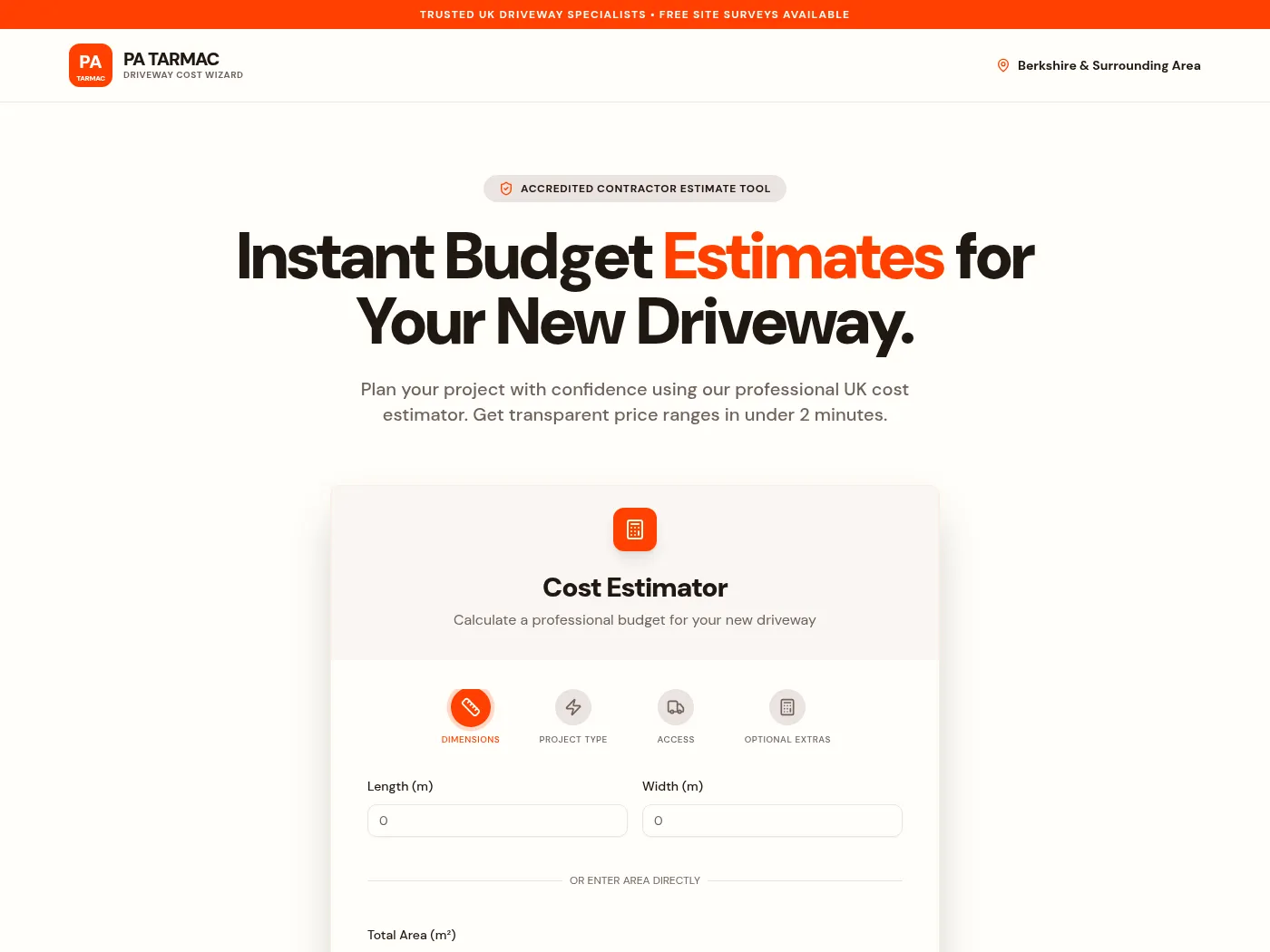 Driveway Cost Wizard