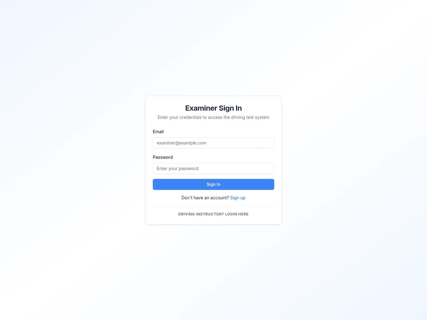 Driving Test Fault Recorder and Results App