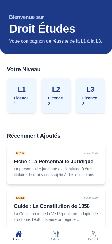 Droit Études Mobile