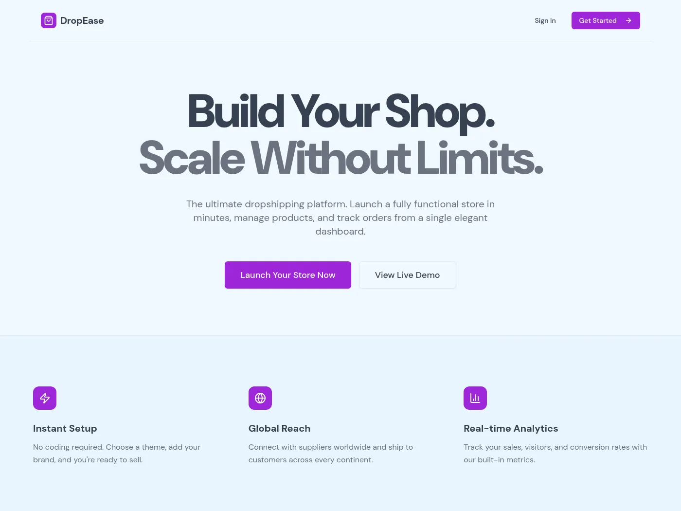 DropEase Shop Builder