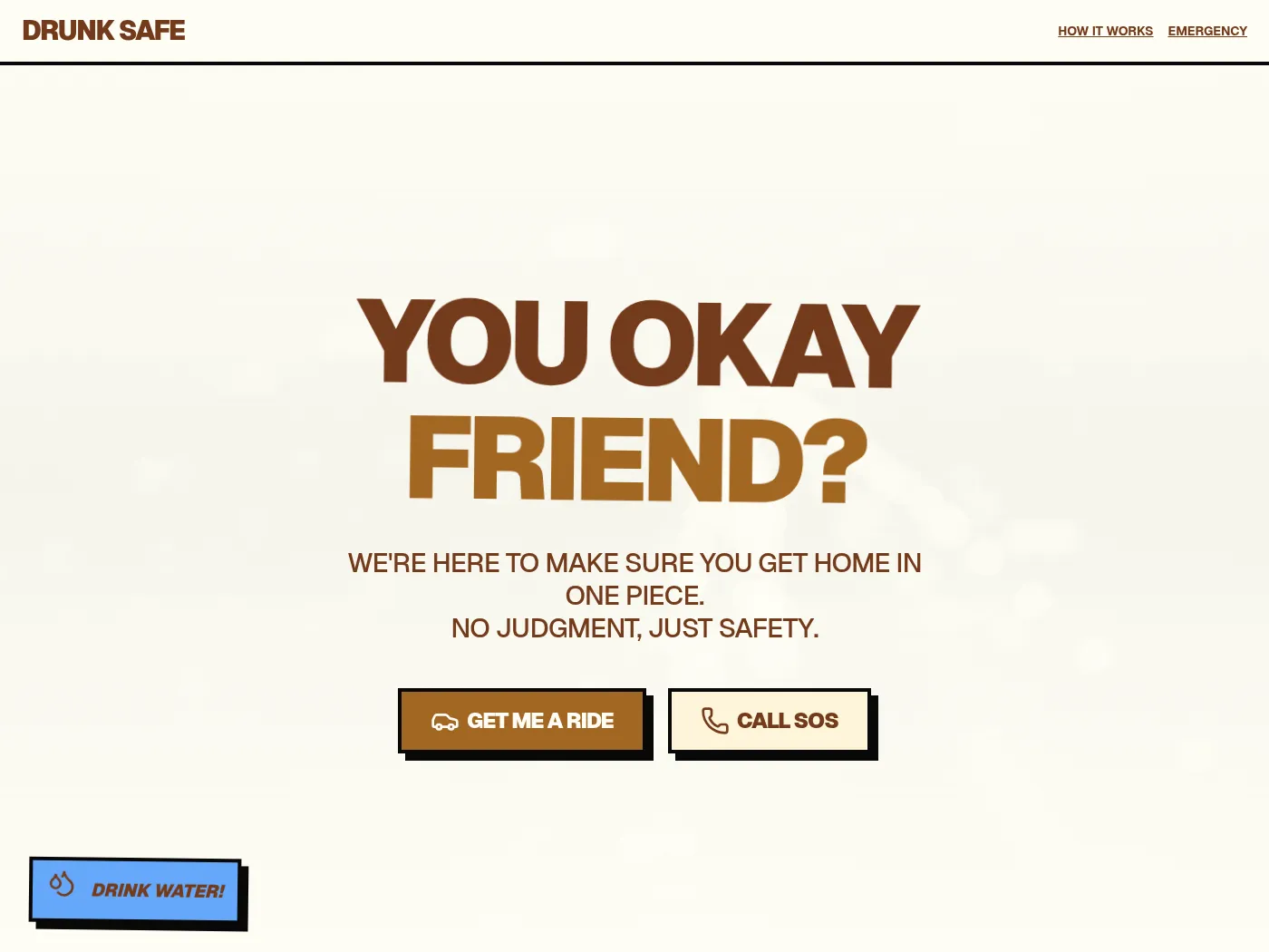 DrunkSafe Landing Page