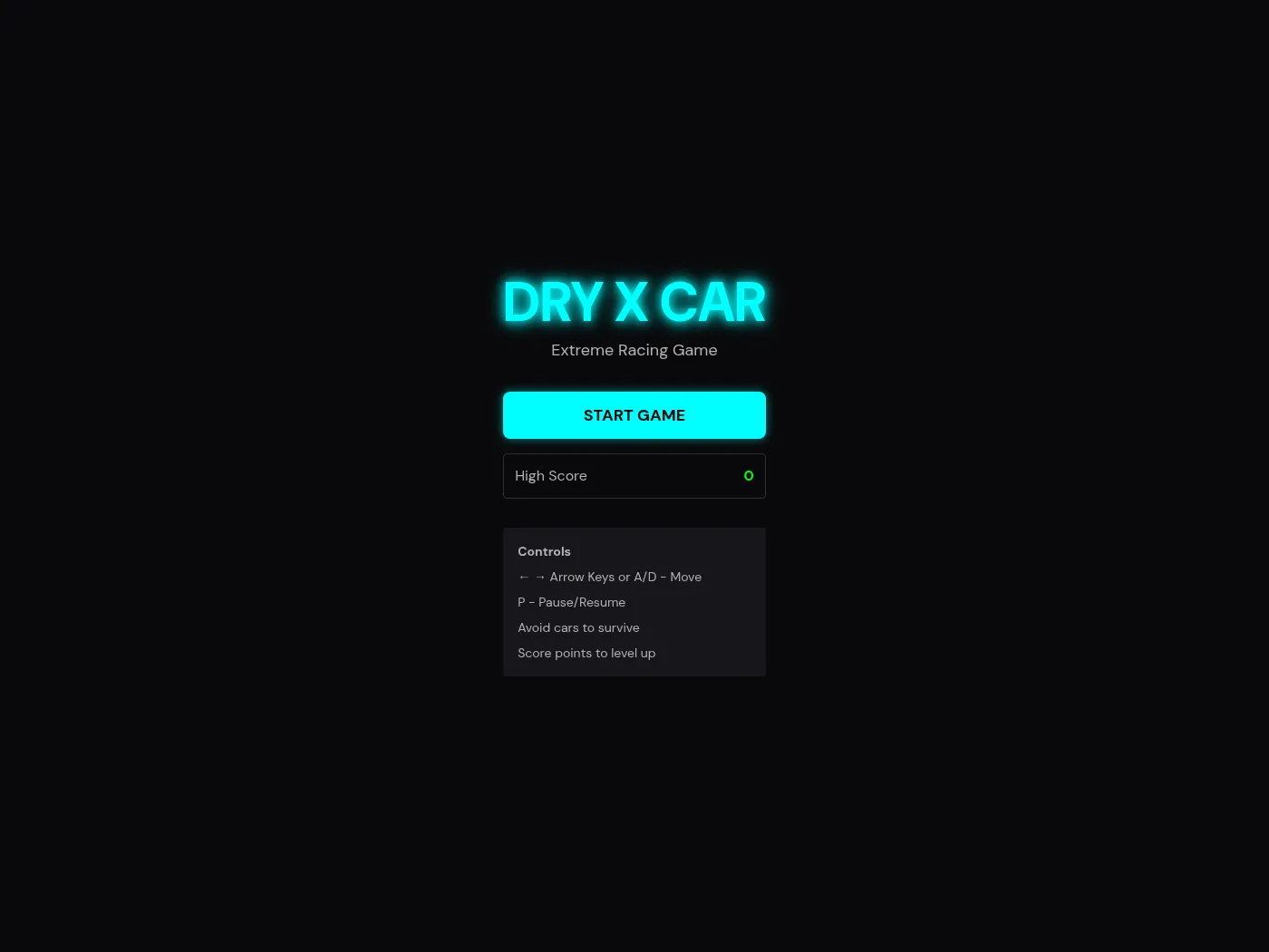 Dry X Car Game