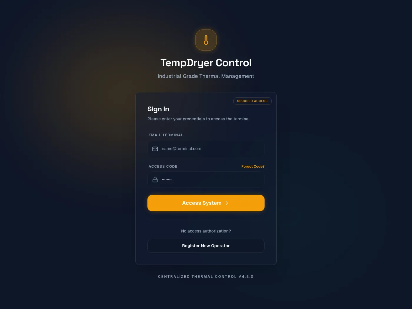 TempDryer Control Panel