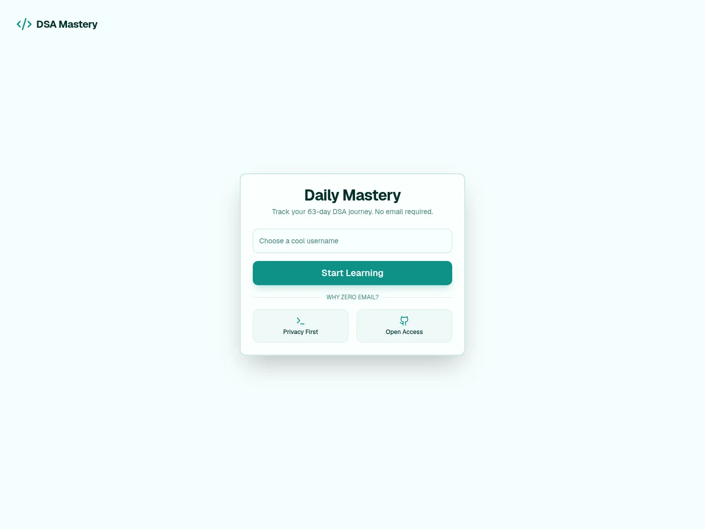 DSA Daily Mastery Dashboard