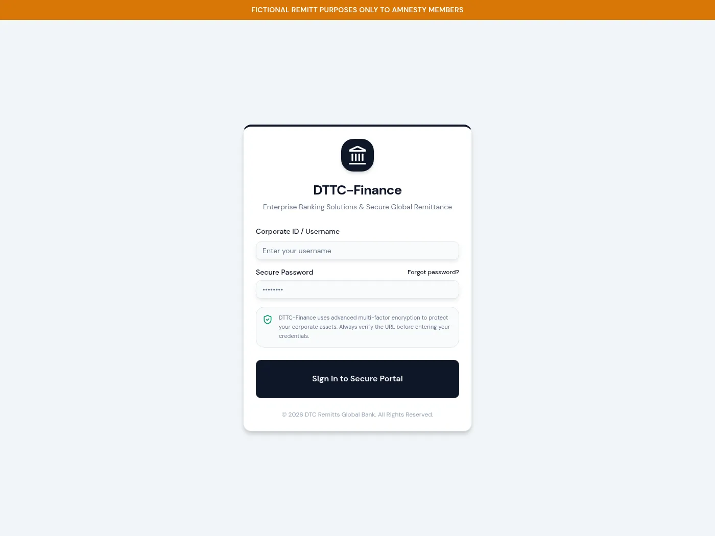 DTTC-Finance Mock Bank