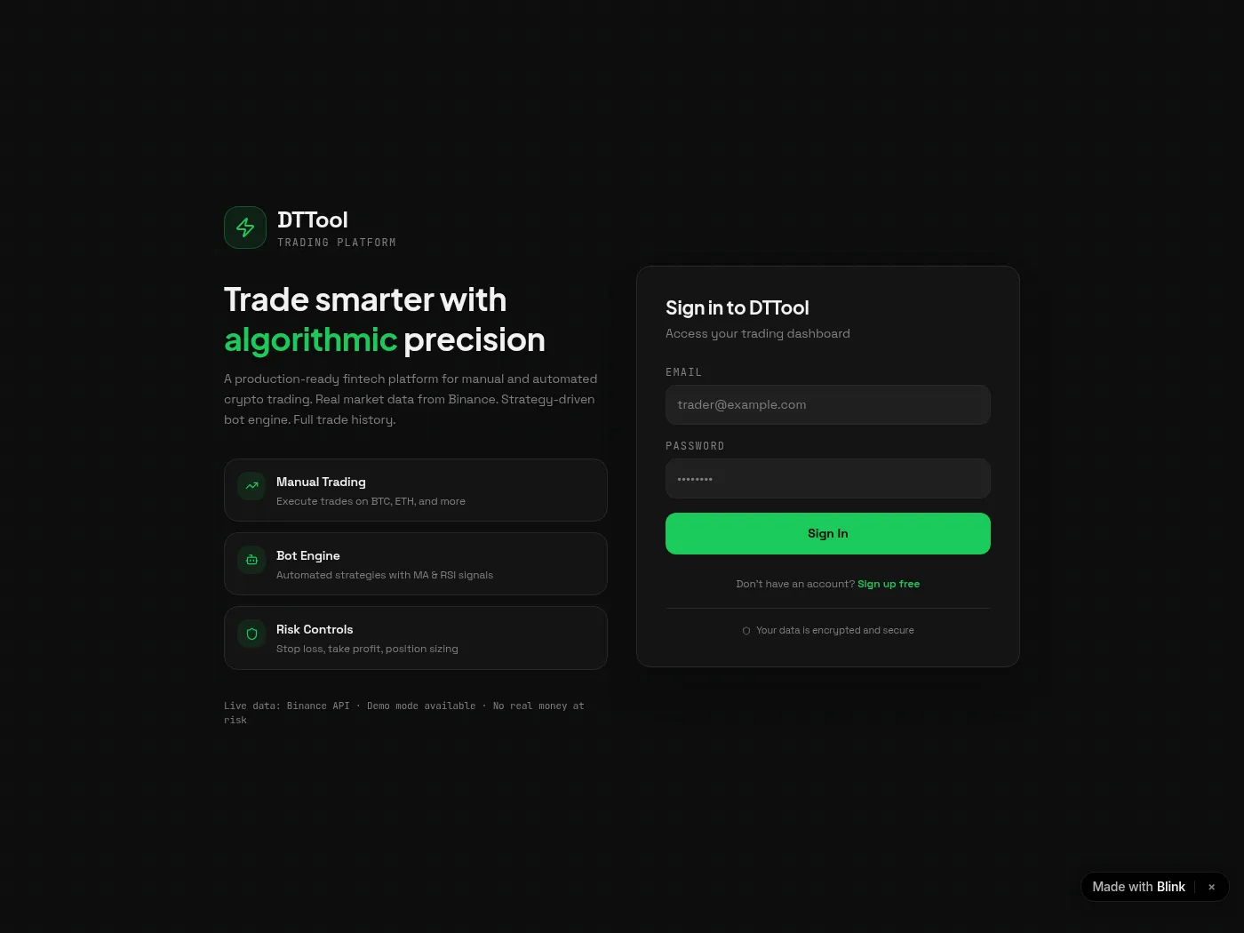 DTTool Trading Platform