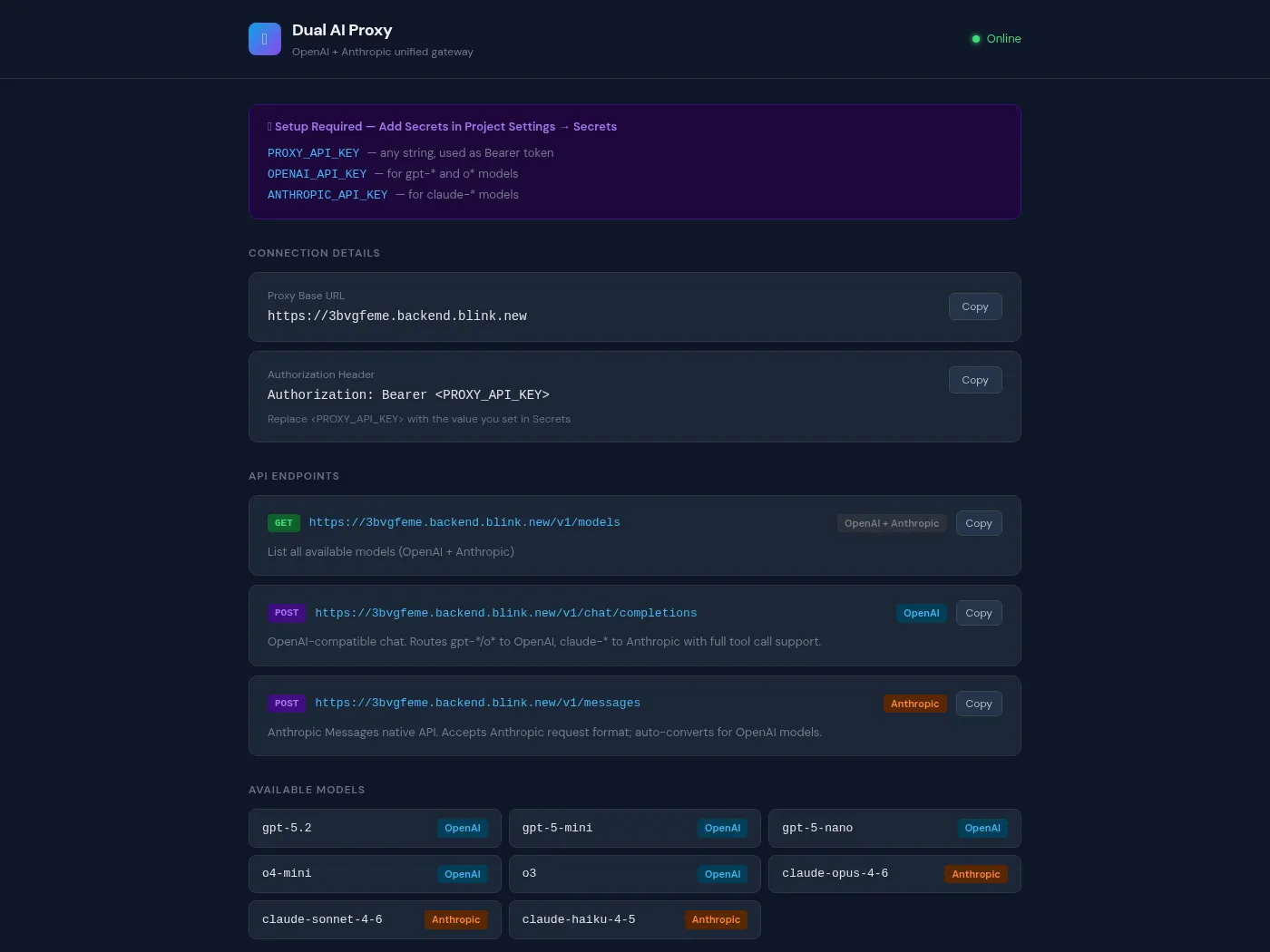 Dual AI Proxy Portal