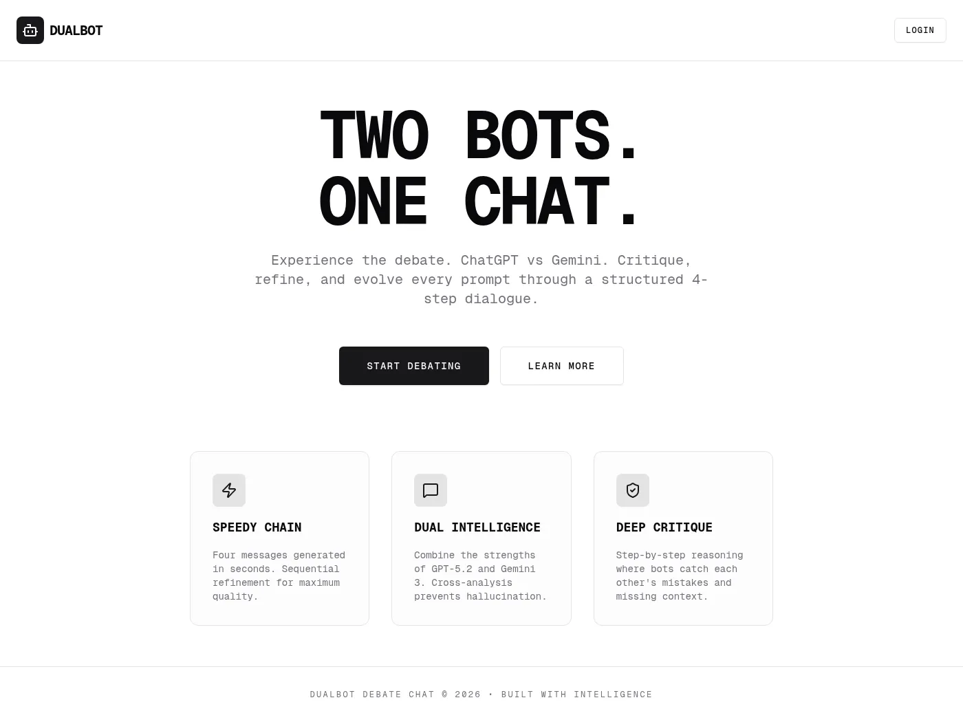 DualBot Debate Chat