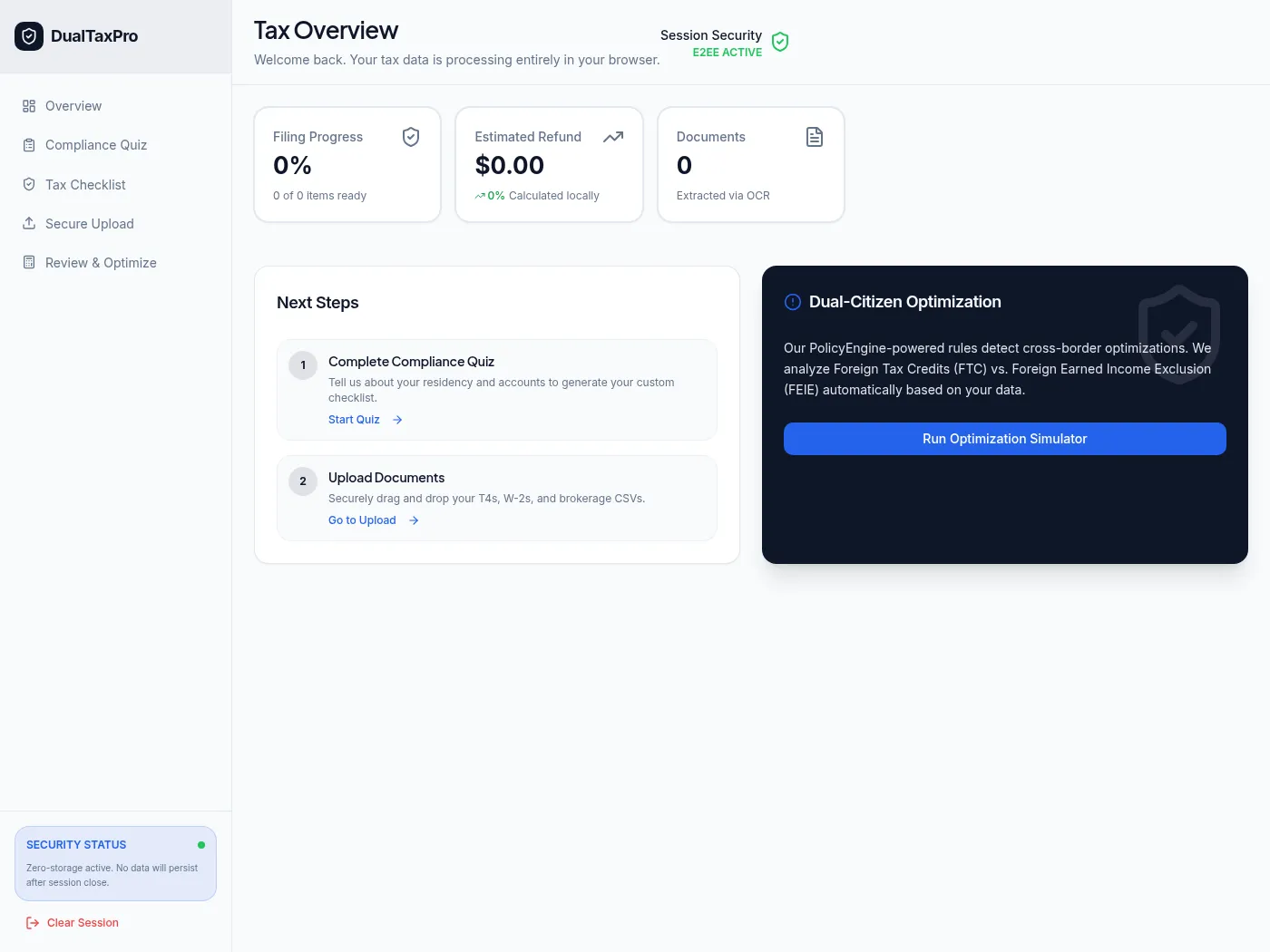 DualTaxPro Web App