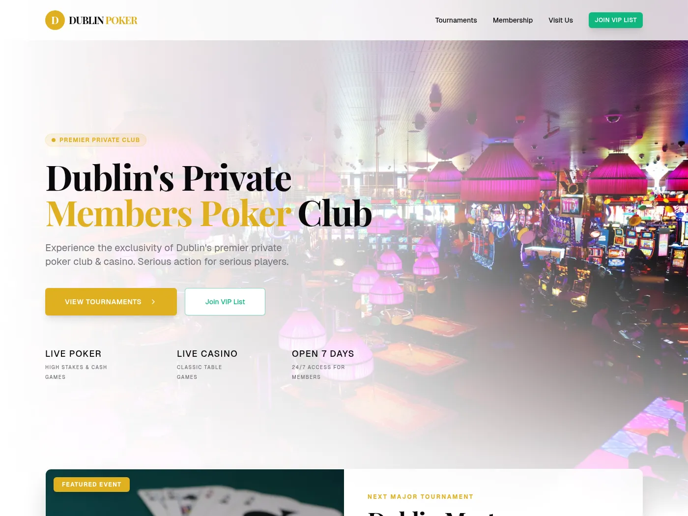 Dublin Poker Club Website