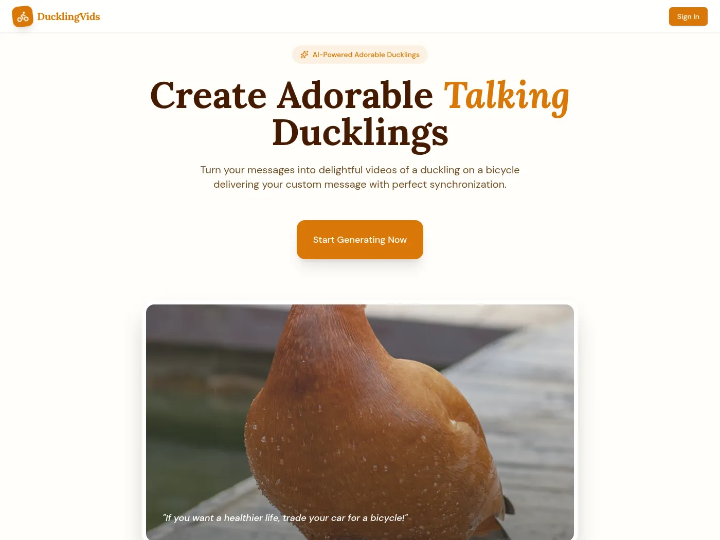 Duckling Video Generator