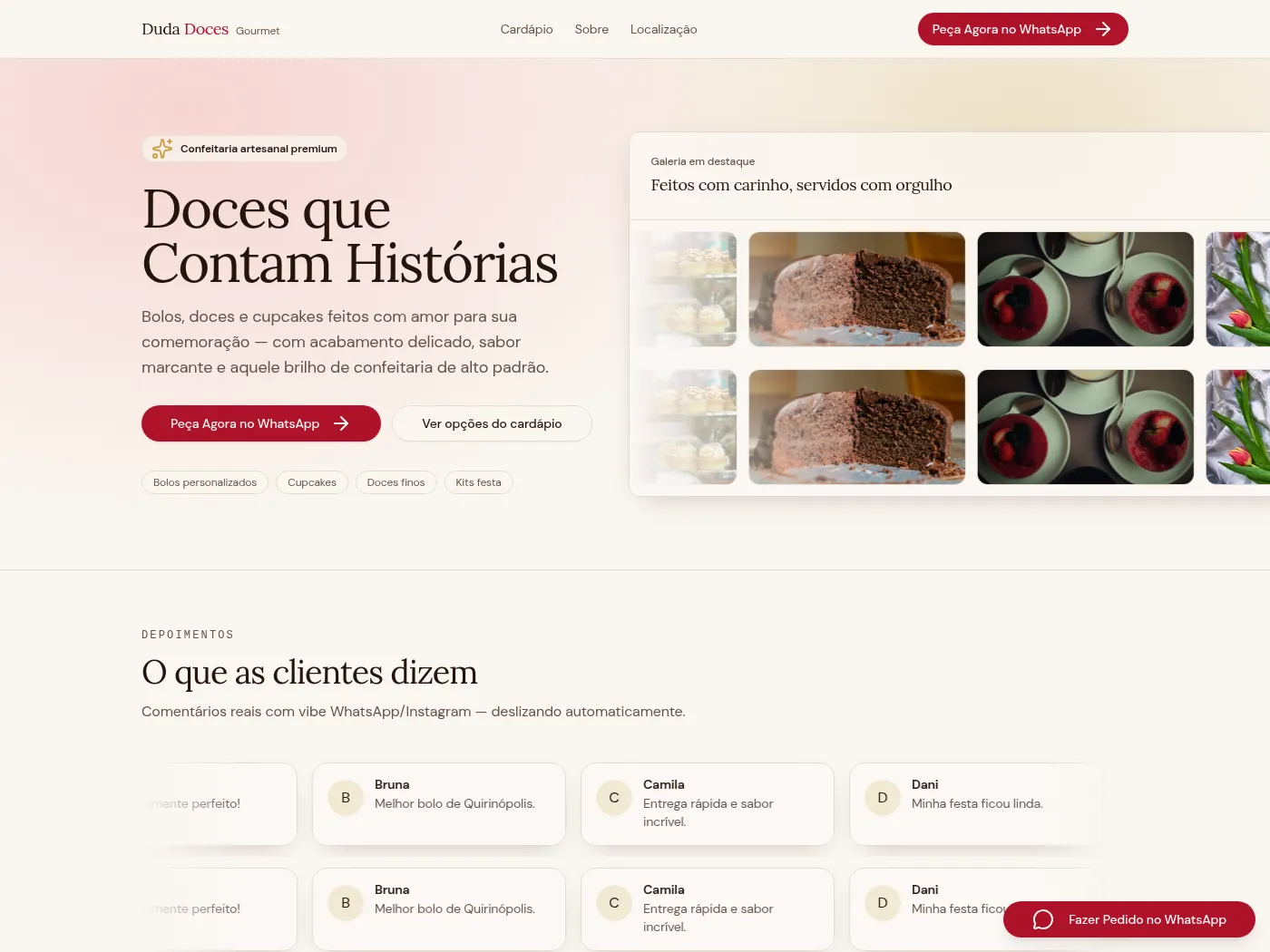 Duda Doces Gourmet Site