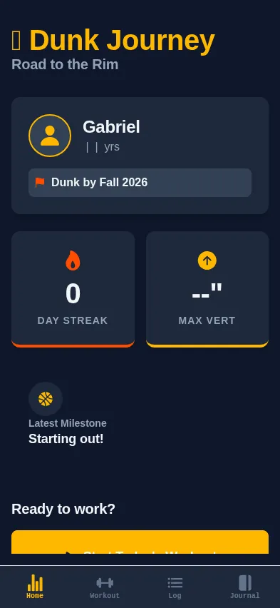 Dunk Journey Tracker