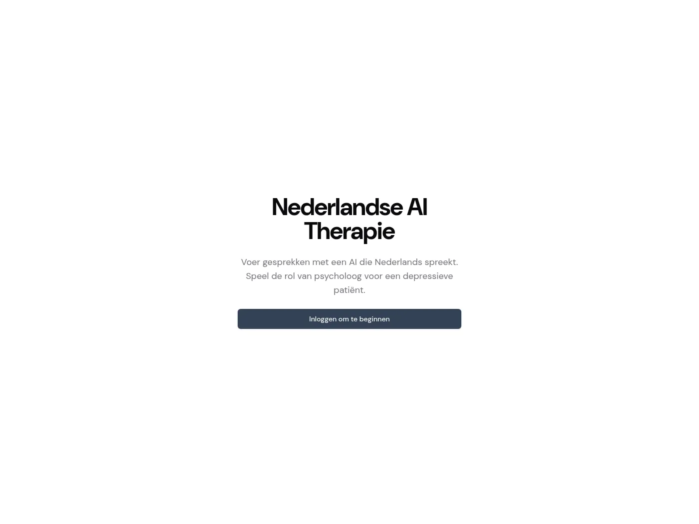 Dutch AI Therapy Bot