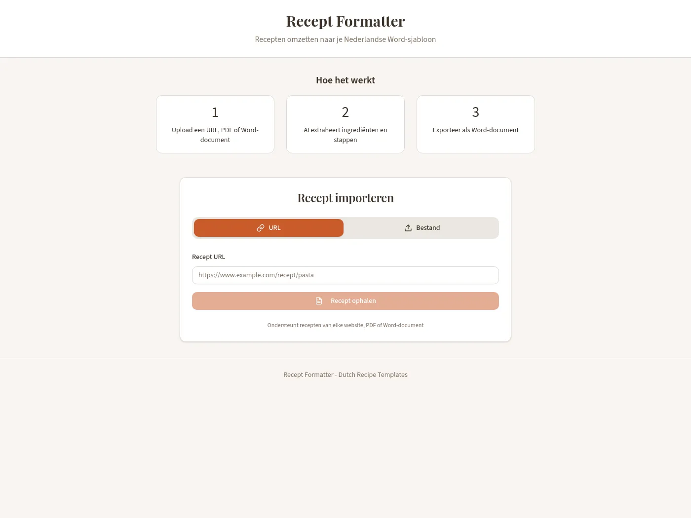 Dutch Recipe Formatter