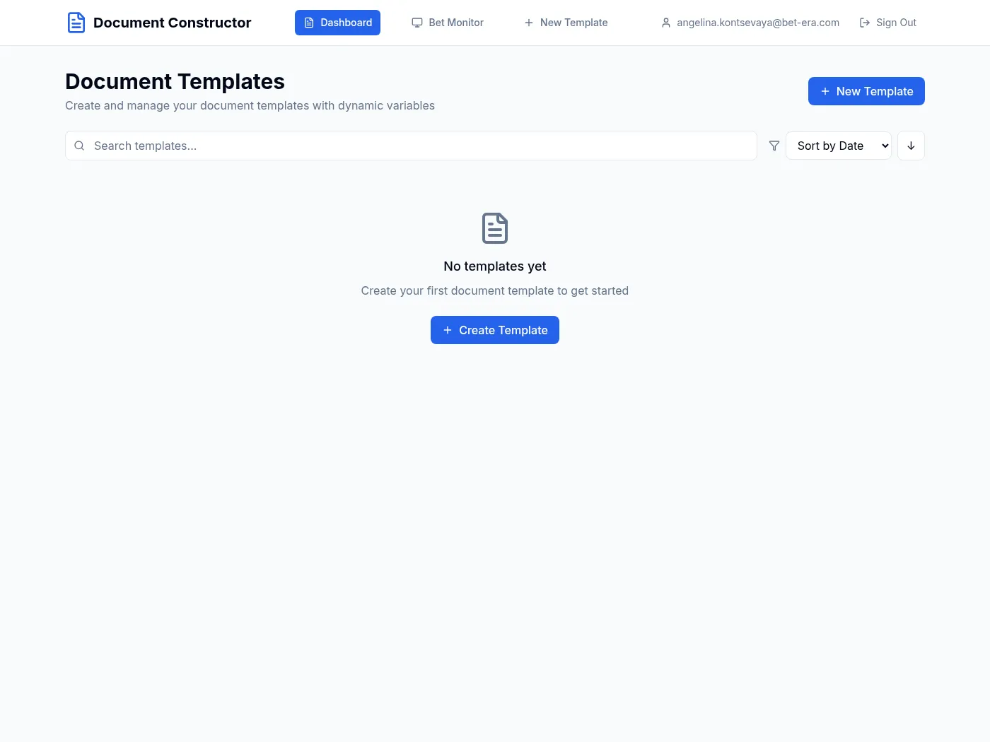 Dynamic Document Constructor Web System