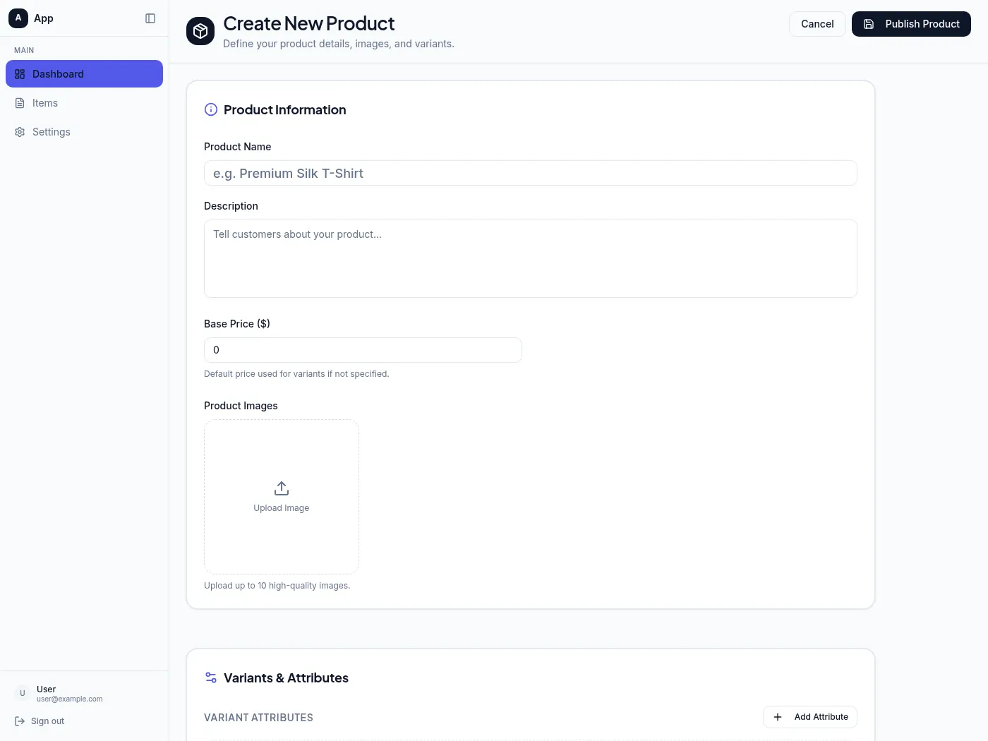 Dynamic Product Uploader