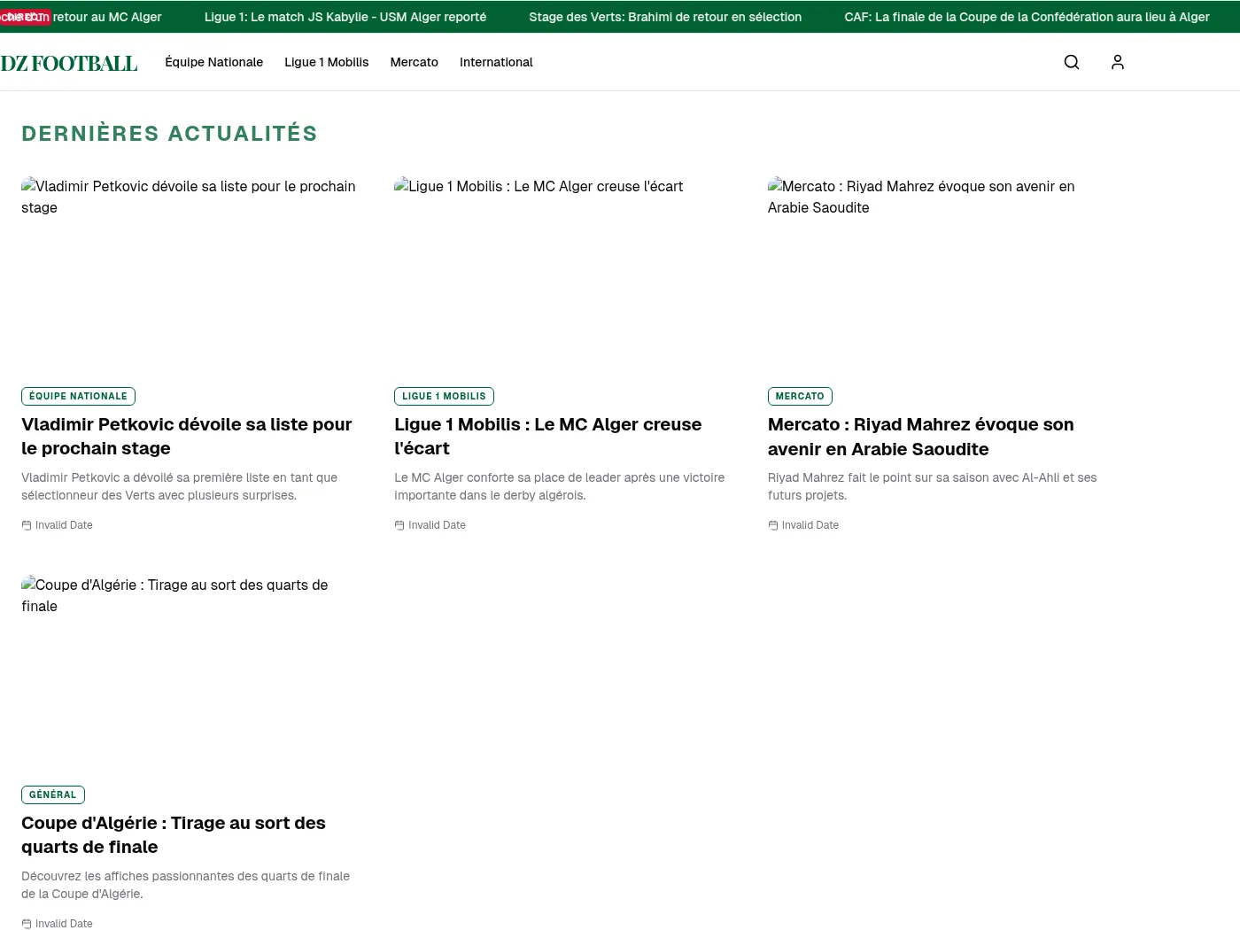 DZ Football News Hub