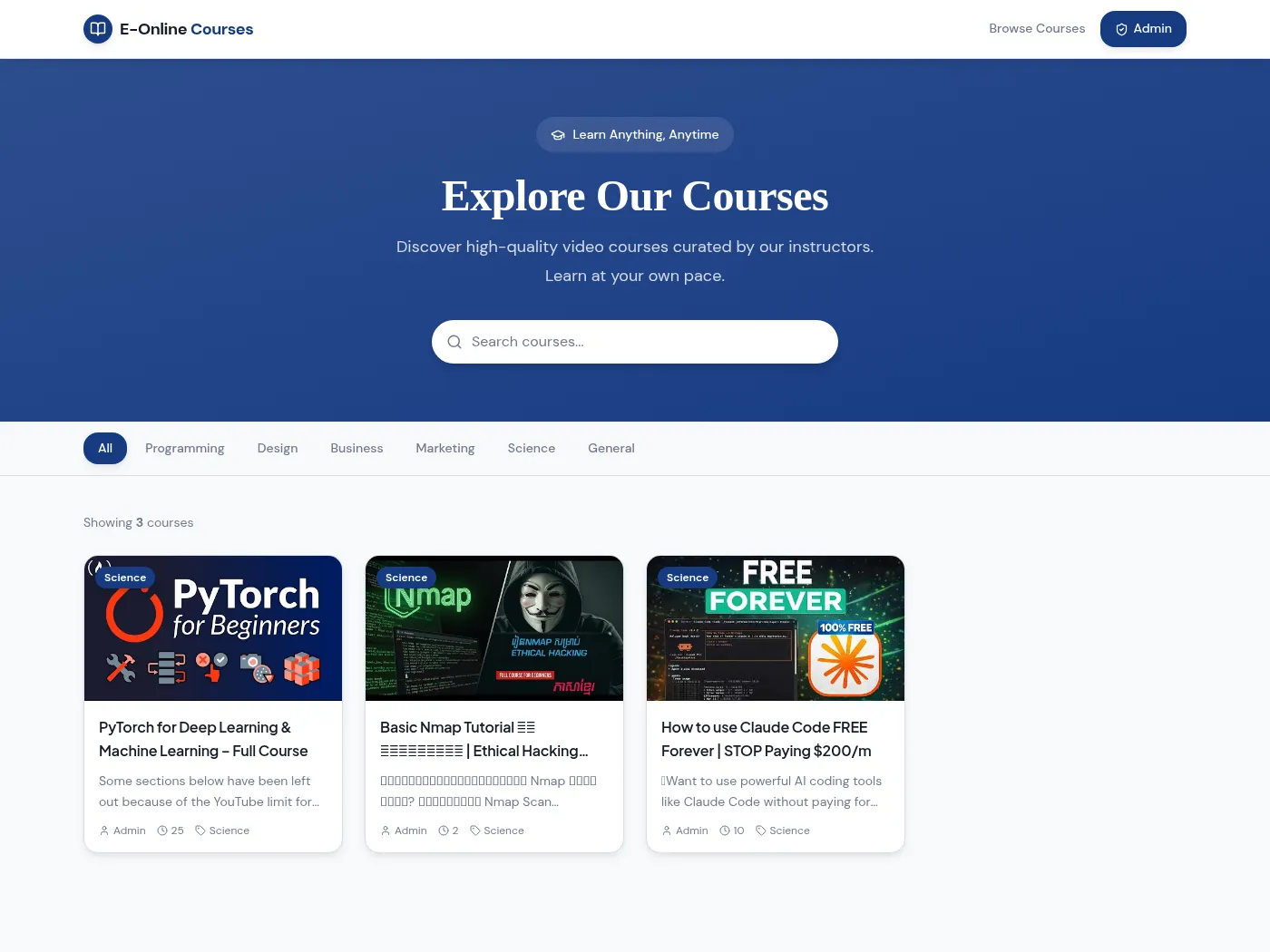 E-Online Courses Portal