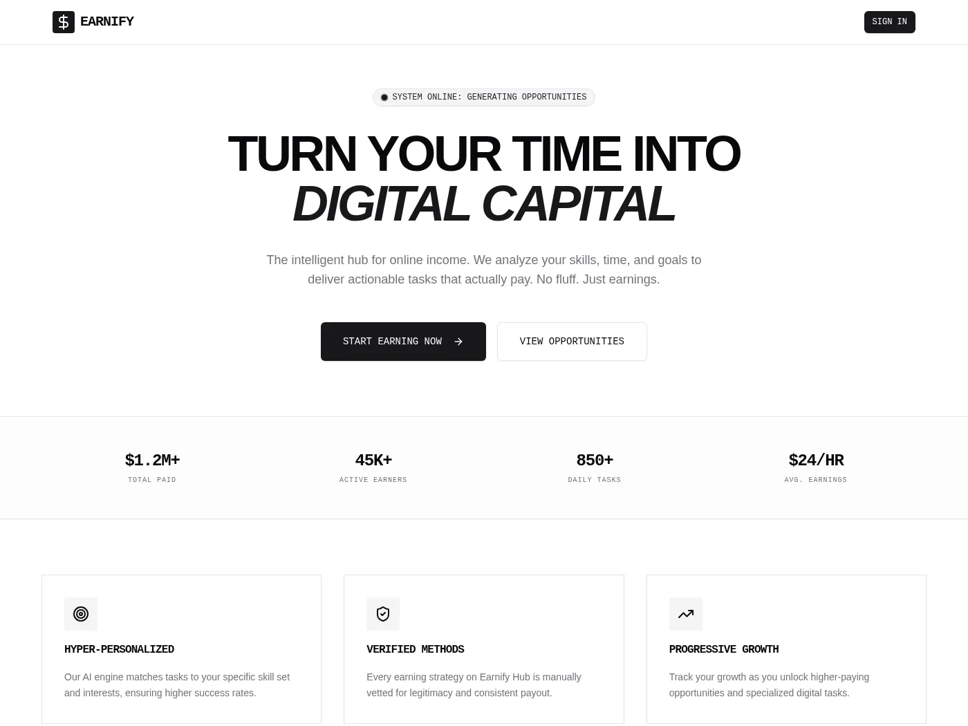 Earnify Hub