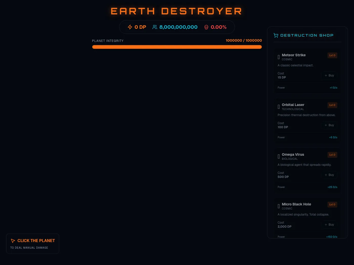 Earth Destroyer Game