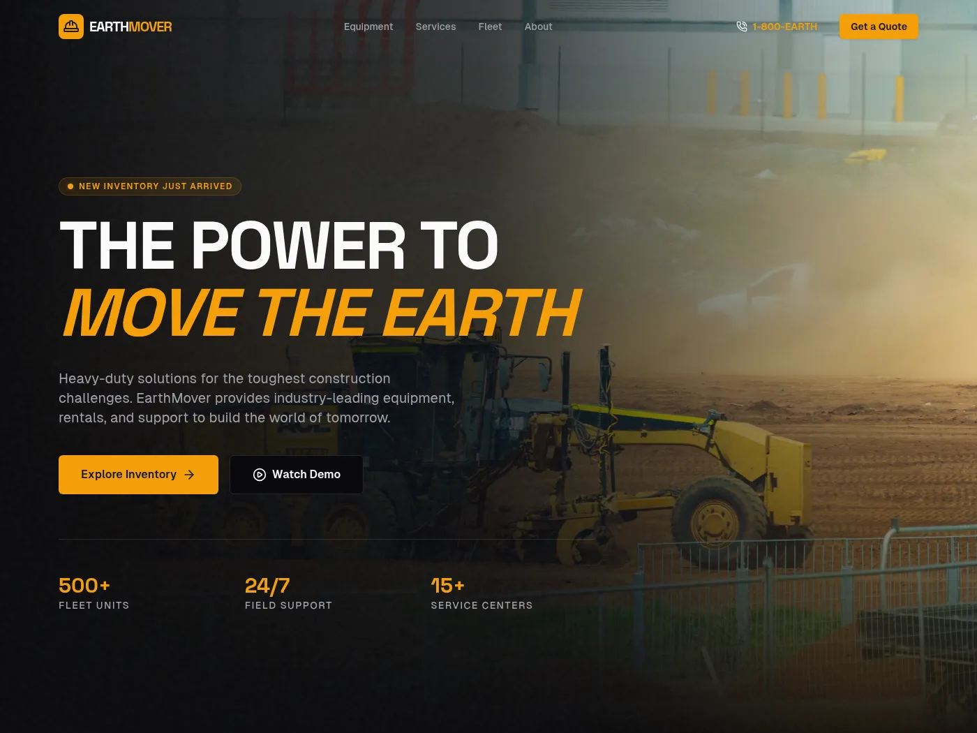 EarthMover Landing Page