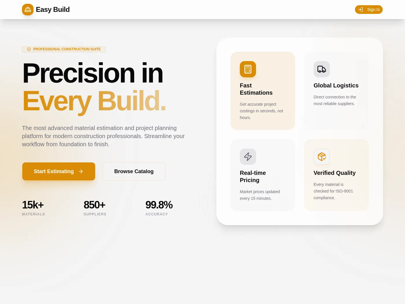 Easy Build Estimator