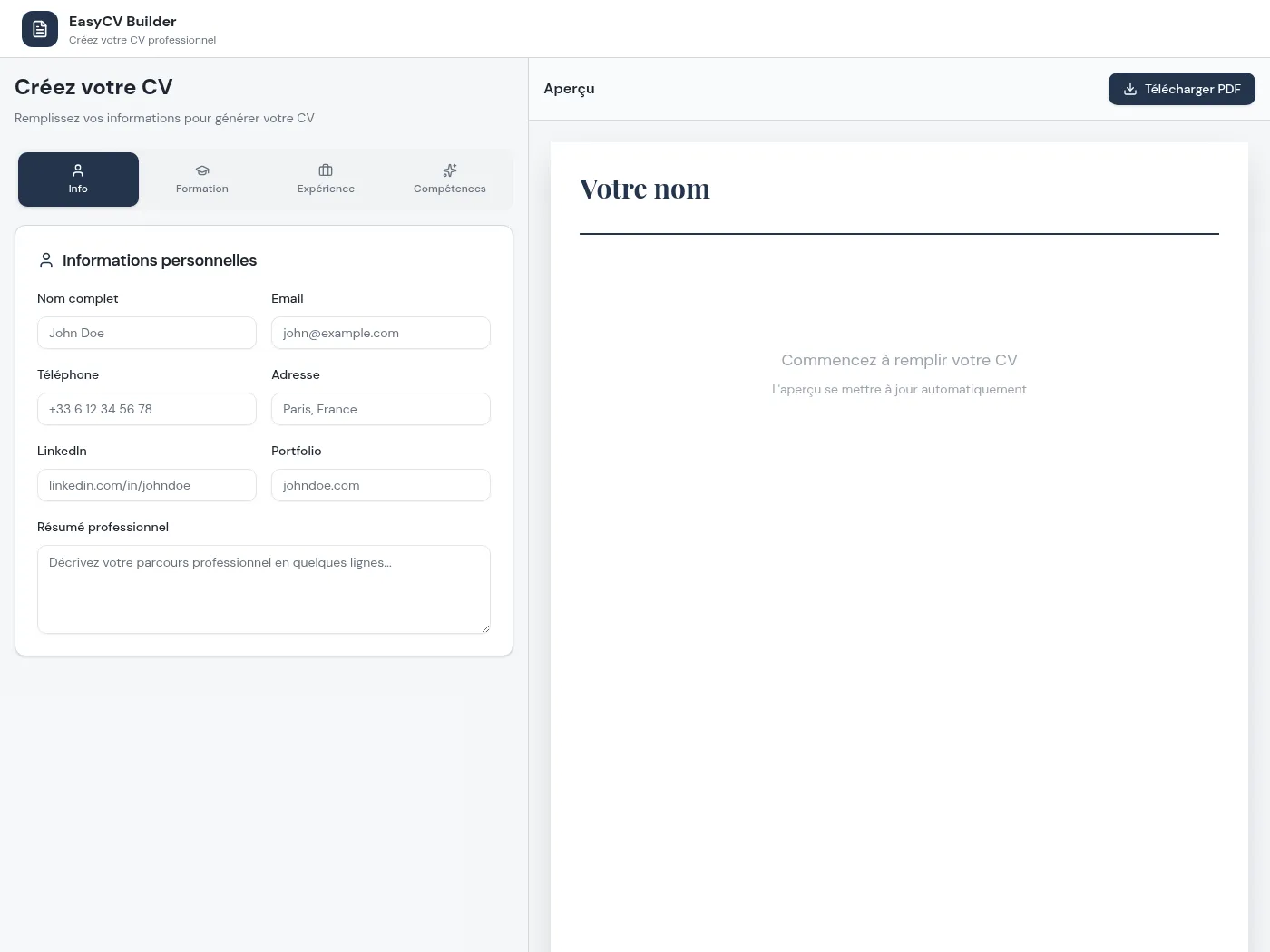 EasyCV Builder