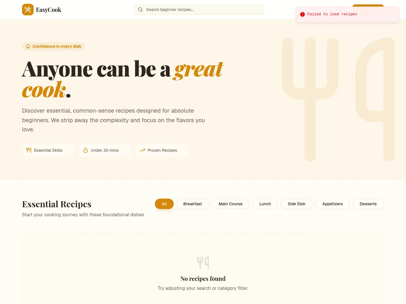Easy Recipe Finder