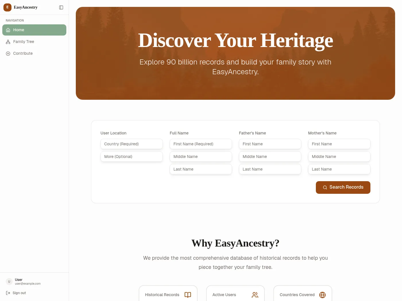 EasyAncestry Family Finder