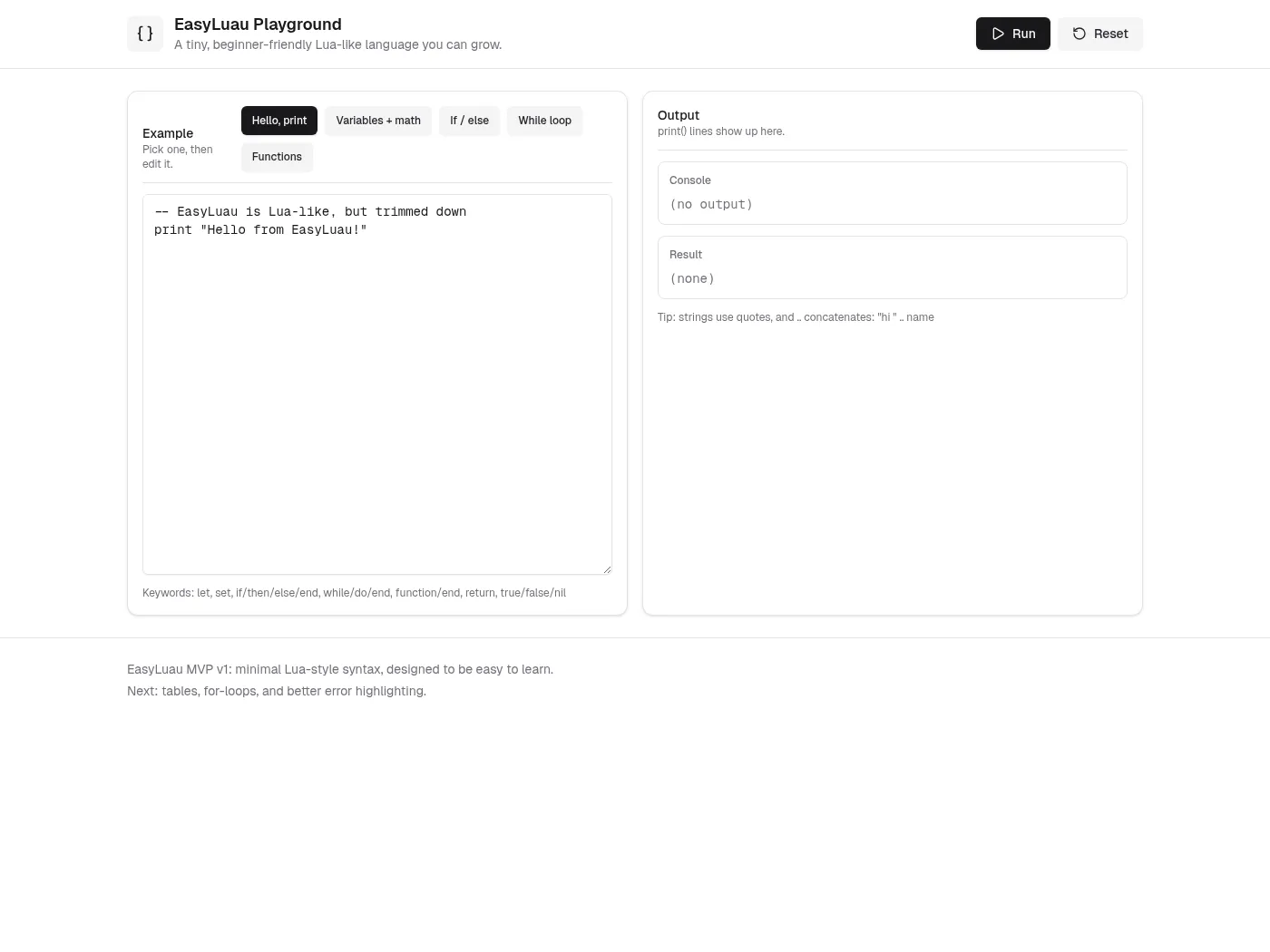 EasyLuau Coding Language