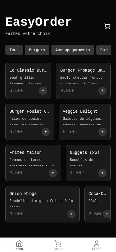 EasyOrder Kiosk App