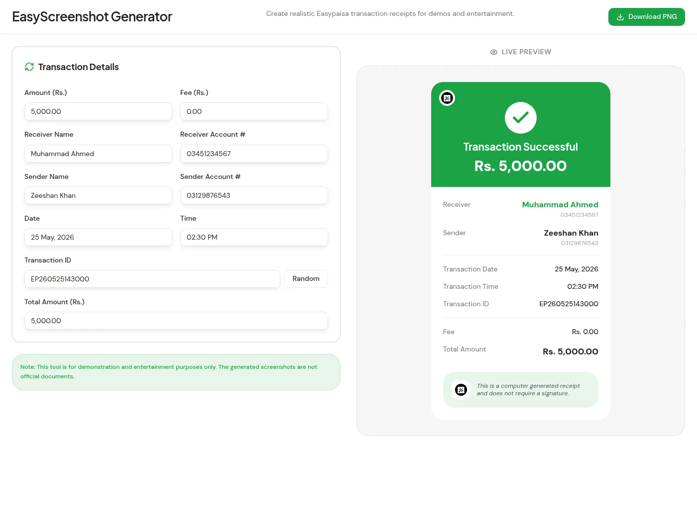 EasyScreenshot Generator