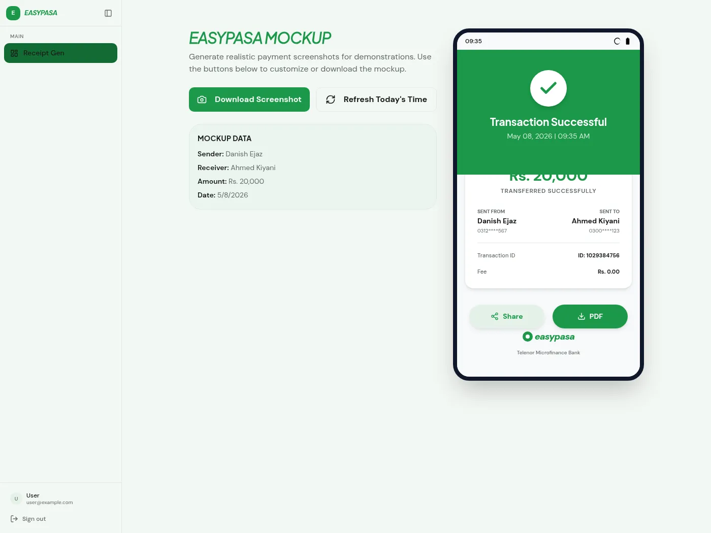 Easypasa Payment Mockup