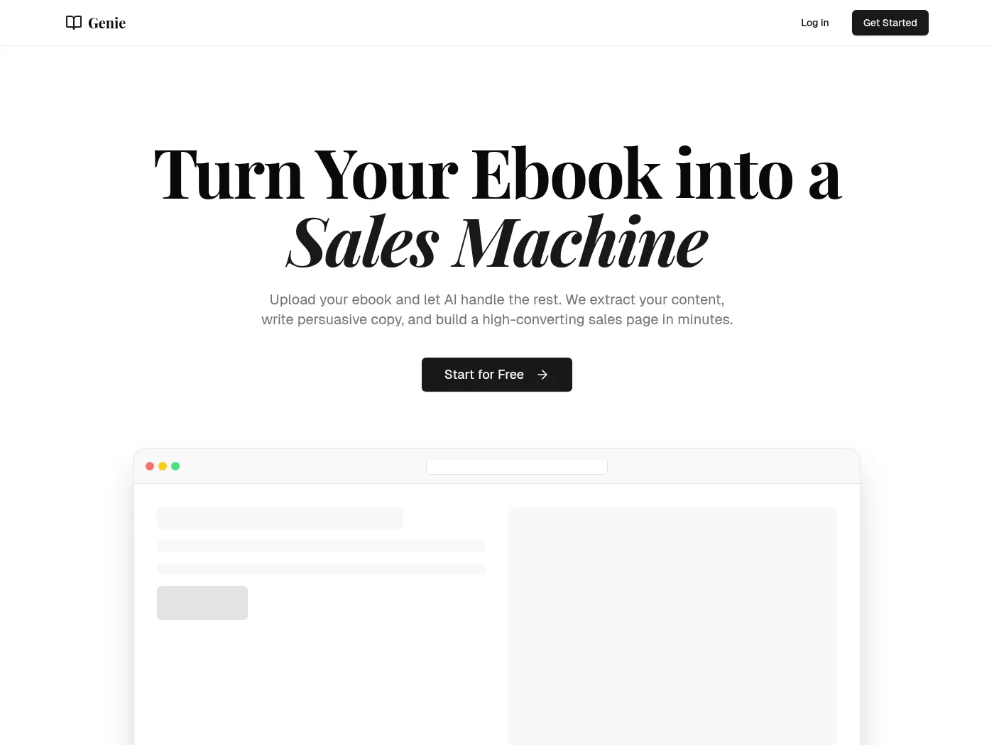 Ebook Sales Page Genie