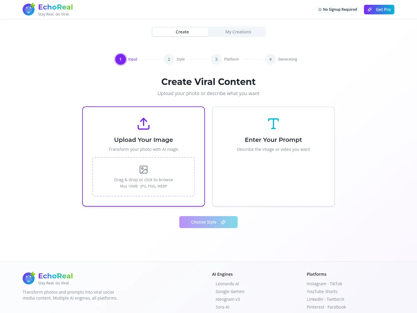 EchoReal - The Ultimate All-in-One AI Creative Studio for Viral Content