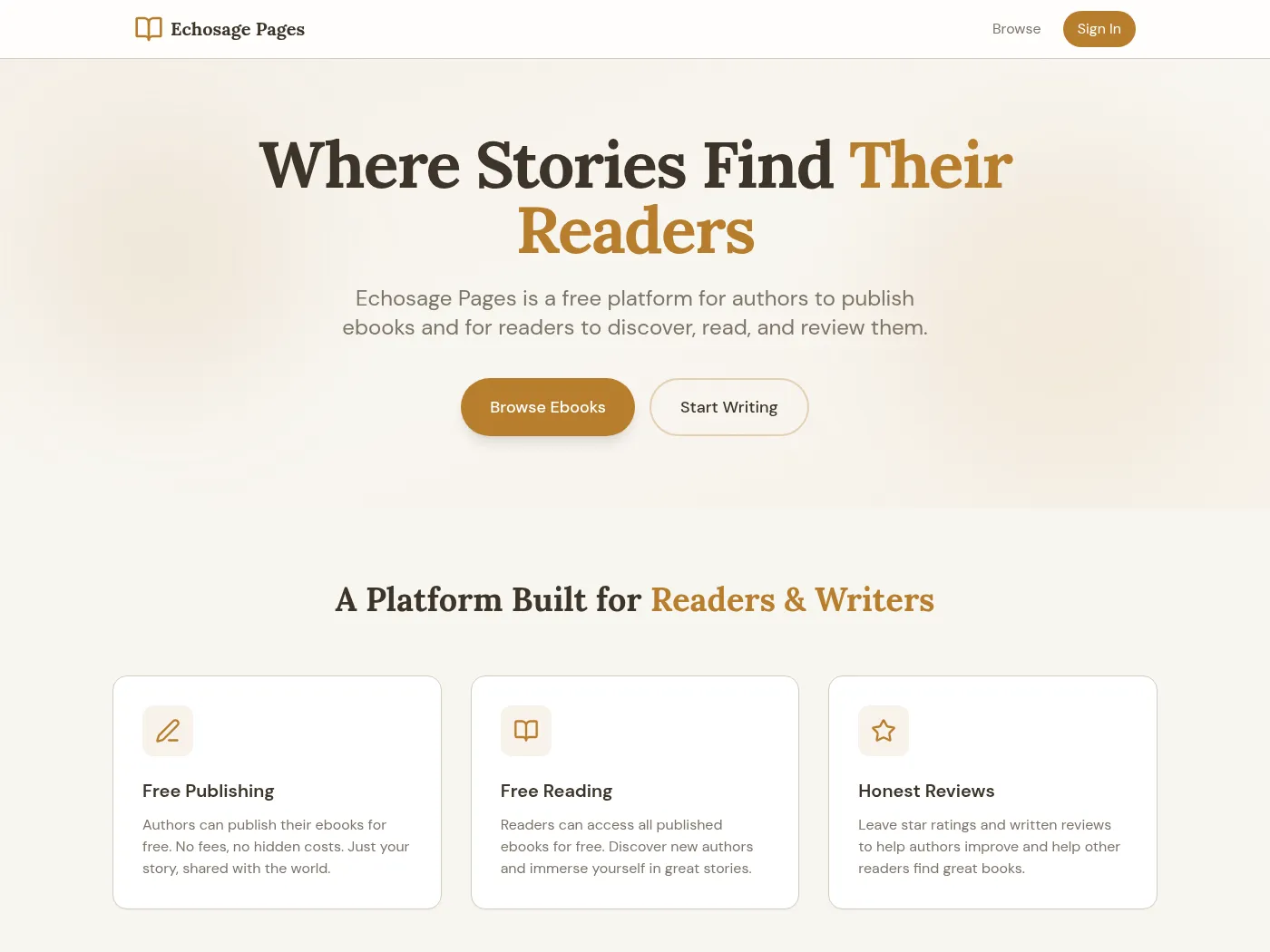 Echosage Pages