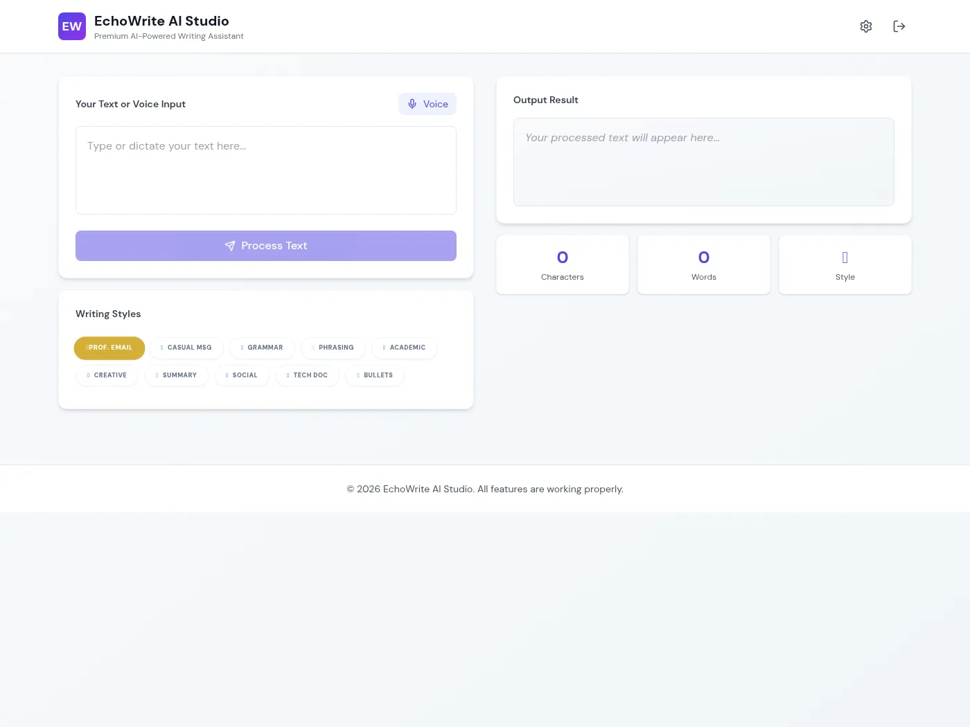 EchoWrite AI Studio