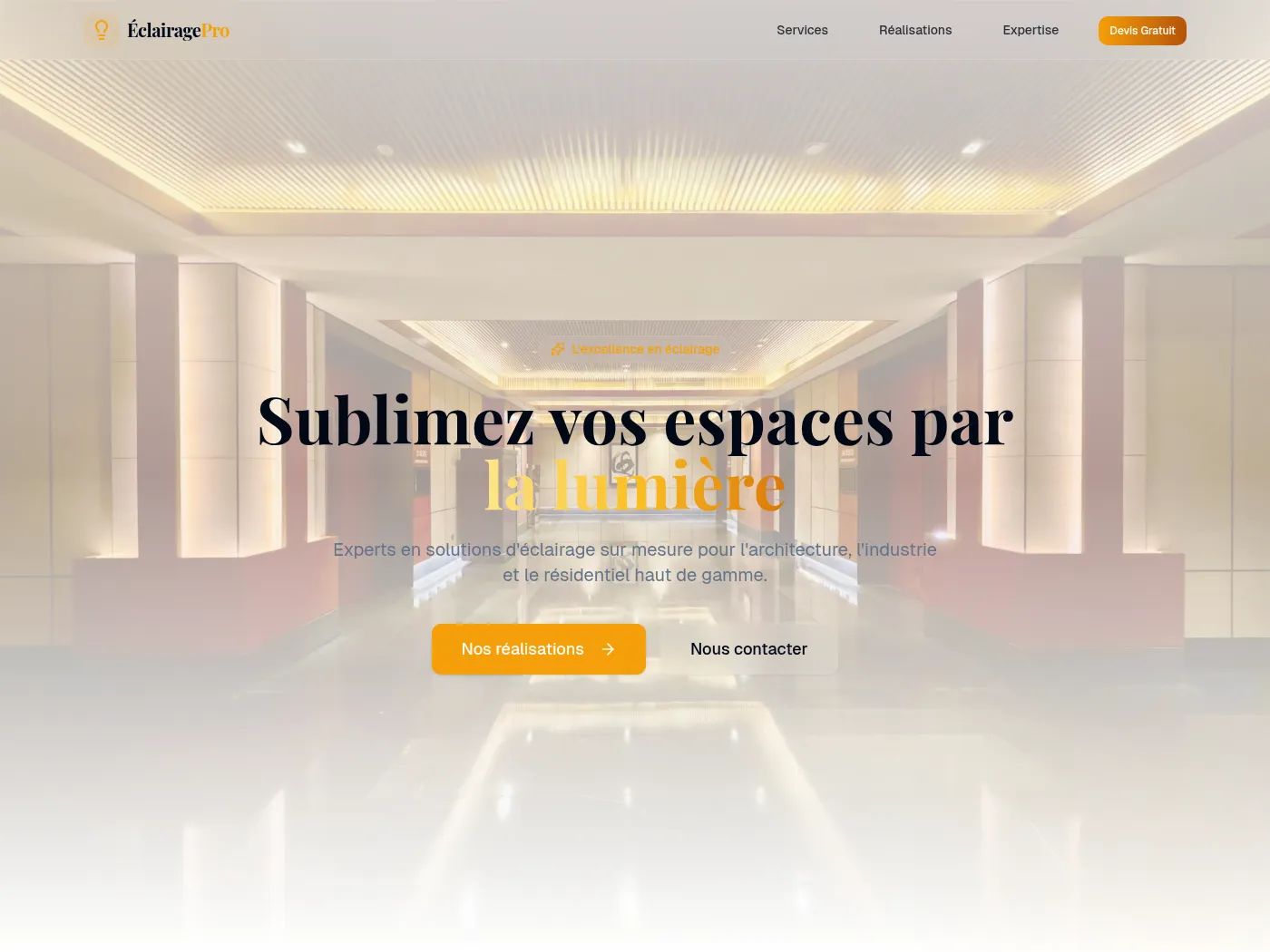 Éclairage Pro Site